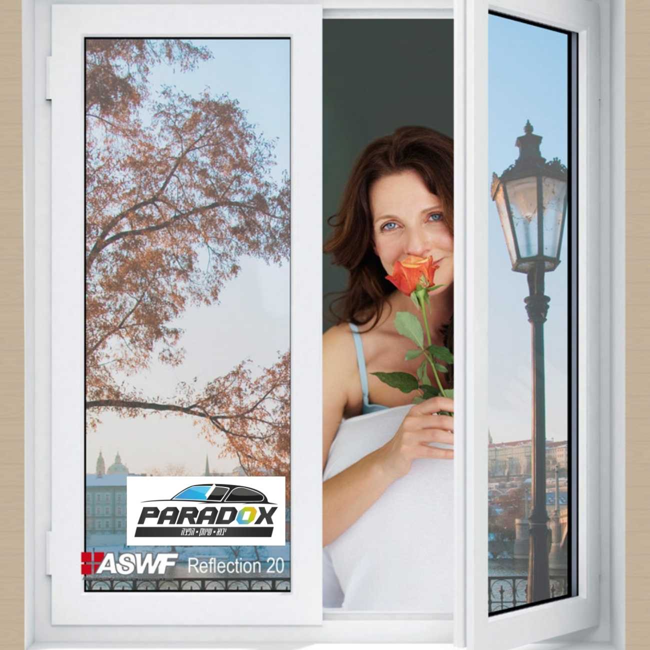 גליל ציפוי %Reflection 20 לחלון בניין, 30 מ' על 1.52 מ' - ASWF - פרדוקס